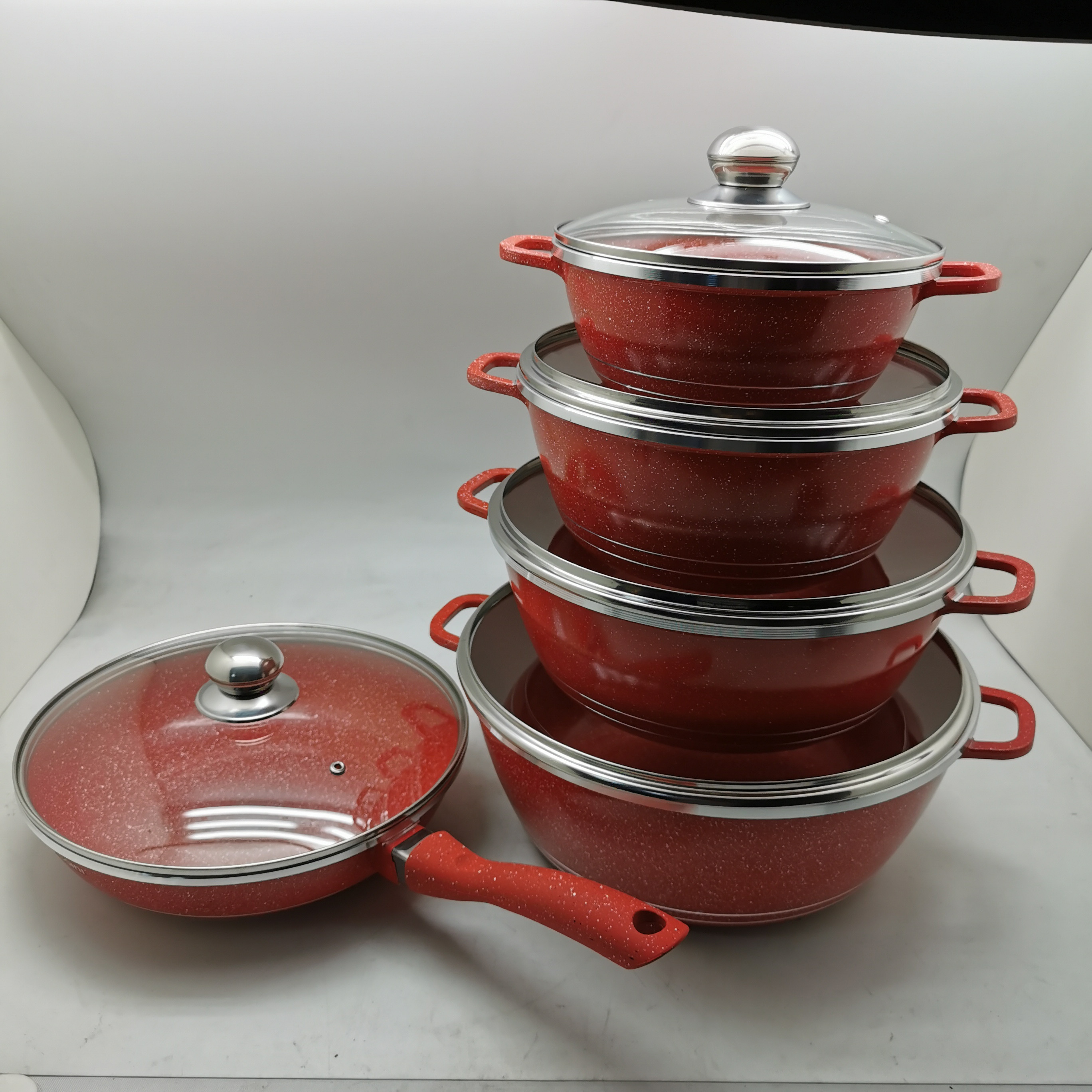 Buy Dessini Casserole Set 12pcs Aluminum Cooking Pots Non-stick Ceramic ...