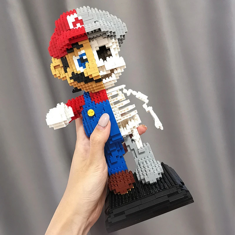 Buy Dissection Skeleton Super Mario Building Blocks Skull Mario Action ...