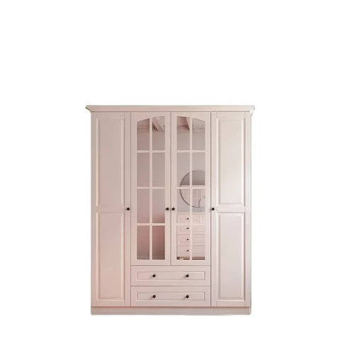 Buy Maison 4-door 2-drawer Mirrored White Chipboard Wardrobe For Kids ...