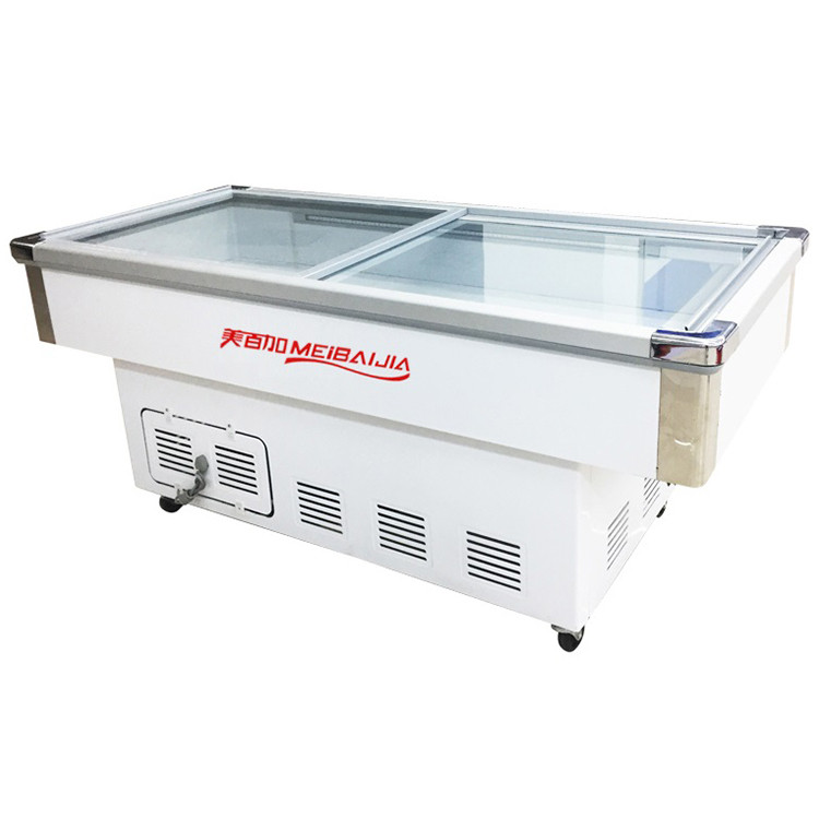 Buy New Product Frozen Seafood Fish Display Freezer Single Door Island ...