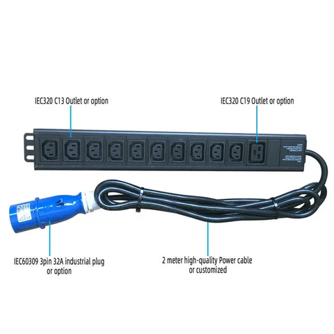 Buy Oem 1u Universal Pdu 230v Rack Power Distribution Unit Iec C13 C19 ...