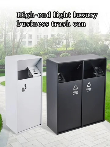 Buy Outdoor Vertical Trash Can Mall Hotel Garbage Can Large Capacity ...