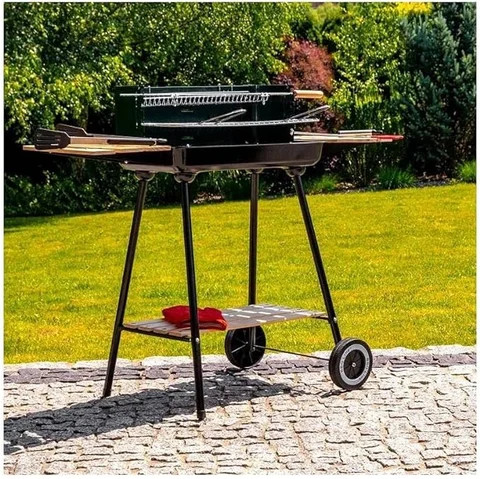 Buy Rectangle Shape Wood Table Trolley Picnic Stainless Steel Camping ...