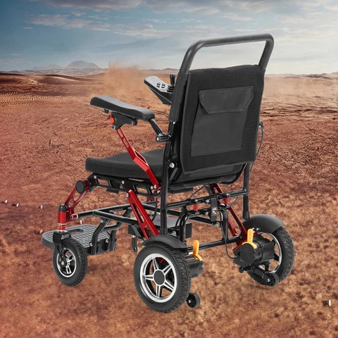 Buy Red Magnesium Electric Wheelchair 500w Motor Lightweight 18kg 24v ...