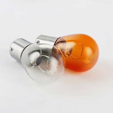 Buy Reverse Turn Signal Light Ba15s Clear Glass Warm White 1156 Halogen ...