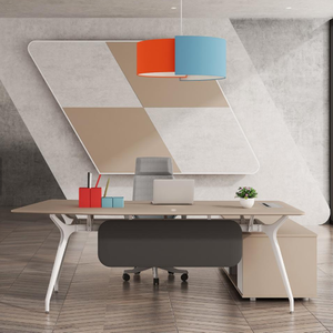 Buy Simple Design Modern Hdf Desktop Metal Steel Executive Office Desk ...