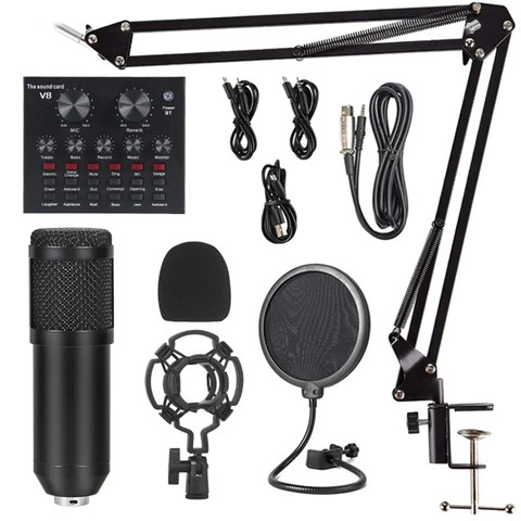 Buy V8 Mobile Live Streaming Microphone Set Singing And Recording ...