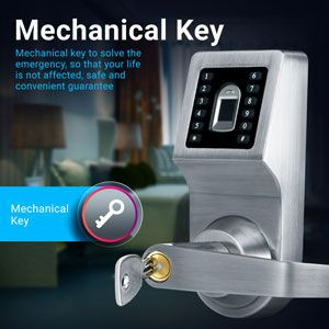 Buy Fingerprint Lock Passcode Key Card Metal Smart Door Lock Silver ...