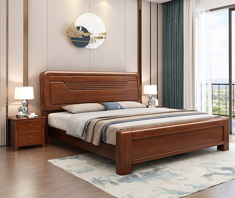 Buy Modern Solid Wood Storage Bed In Golden Silk Sandalwood. from ...