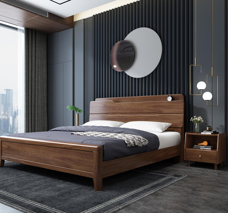 Buy Modern Solid Wood Storage Bed In Golden Silk Sandalwood. from ...