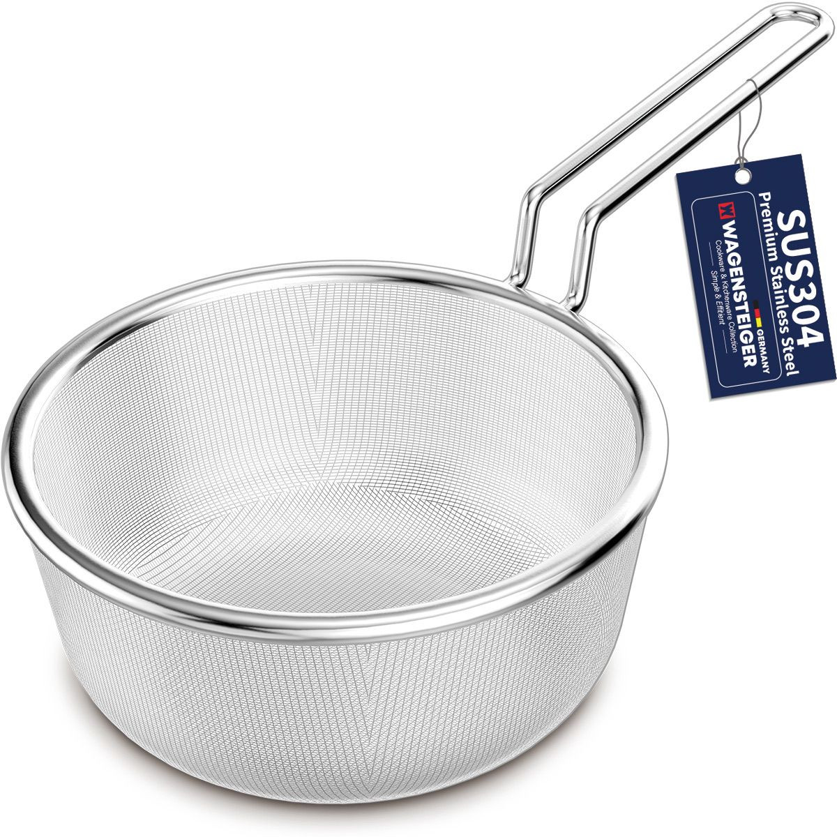 Buy 7.09" Sus304 Stainless Steel Fine Mesh Strainer With Reinforced ...