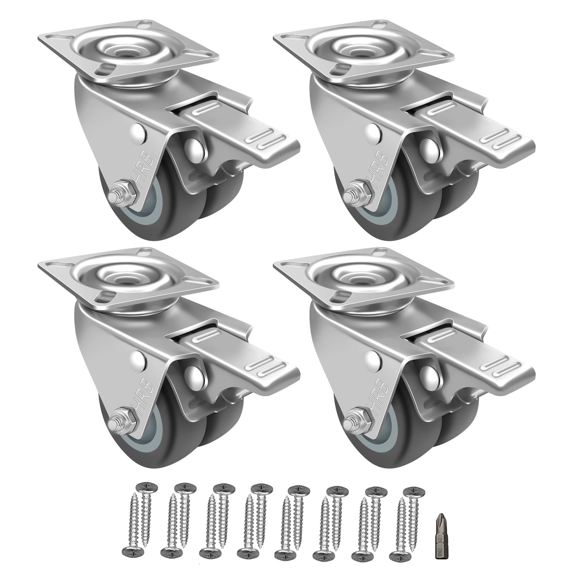 Buy Tpr 50mm Double Caster Wheels With Brake from Ningbo Hilton ...