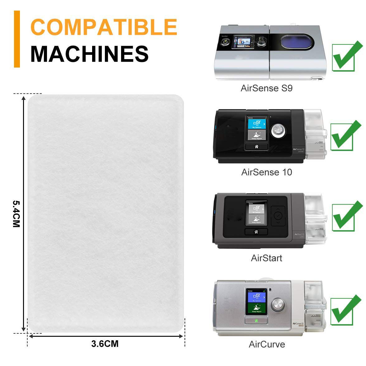 Buy Cpap Filter For Air Sense 10, Air Curve 10, Air Start, Disposable ...