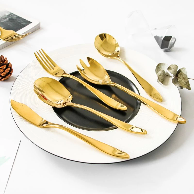 Buy Royal Wedding Luxury Gold Plated Cutlery Set Stainless Steel Golden ...