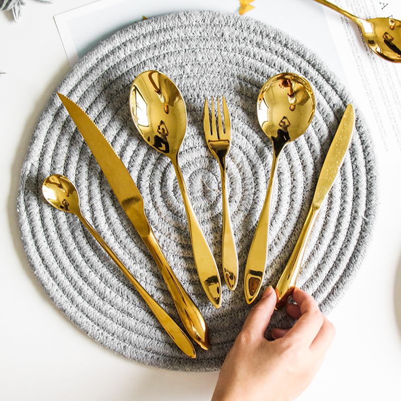 Buy Royal Wedding Luxury Gold Plated Cutlery Set Stainless Steel Golden ...