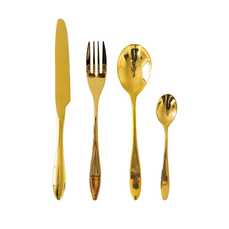 Buy Royal Wedding Luxury Gold Plated Cutlery Set Stainless Steel Golden ...