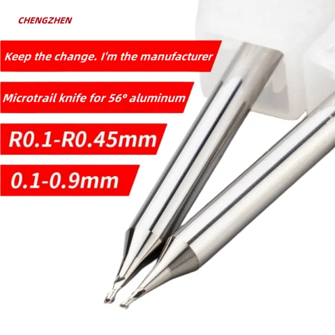 Buy 2-flute Aluminum Micro Mini Cnc Carving Flat Milling Tools 0.1-0.9mm 4mm Shank Tungsten ...
