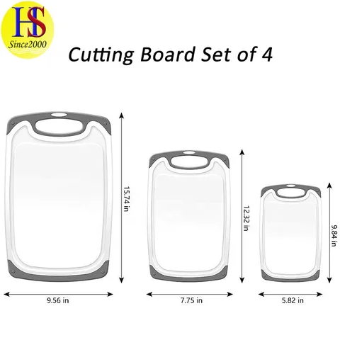 Buy 3pcs Extra Large Food Safe Pp Plastic Cutting Board Set Eco Style ...