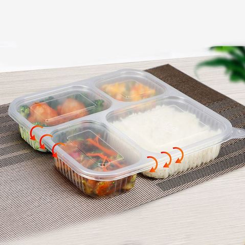 Buy Custom Printed 4 Compartment Bento Box Microwable Food Packaging ...