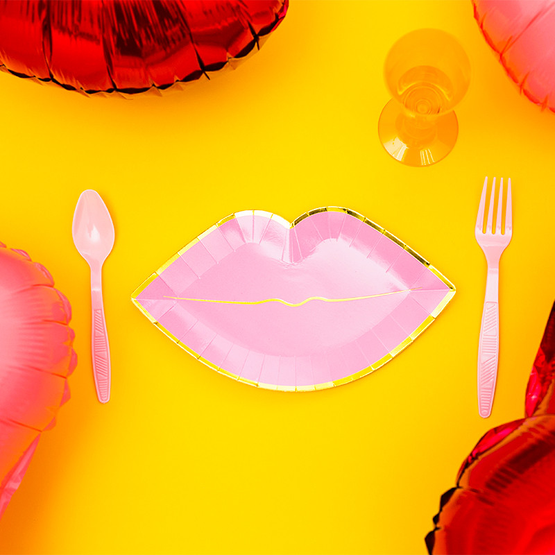 Buy Custom Printed Wedding Lips Disposable Paper Plates For Valentine ...