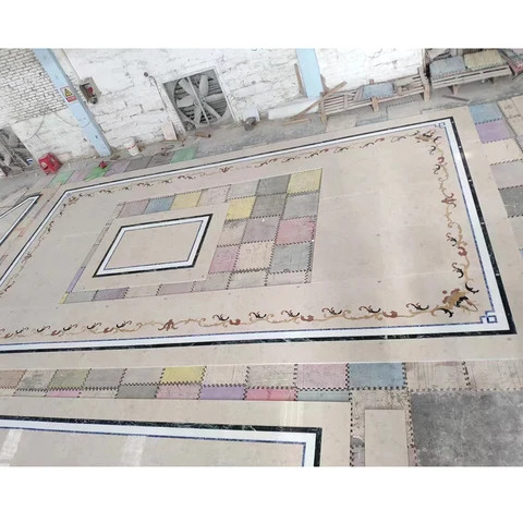Buy Cutting Rectangle Floor Marble Villa Waterjet Stone Medallion ...