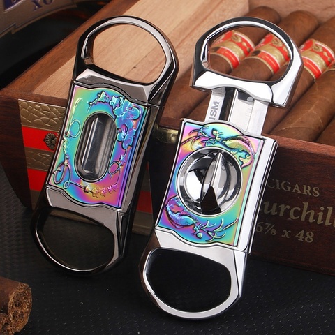 Buy Dual Blade Cigar Cutter Portable Cigar Scissor Tobacco Tool Sharp ...