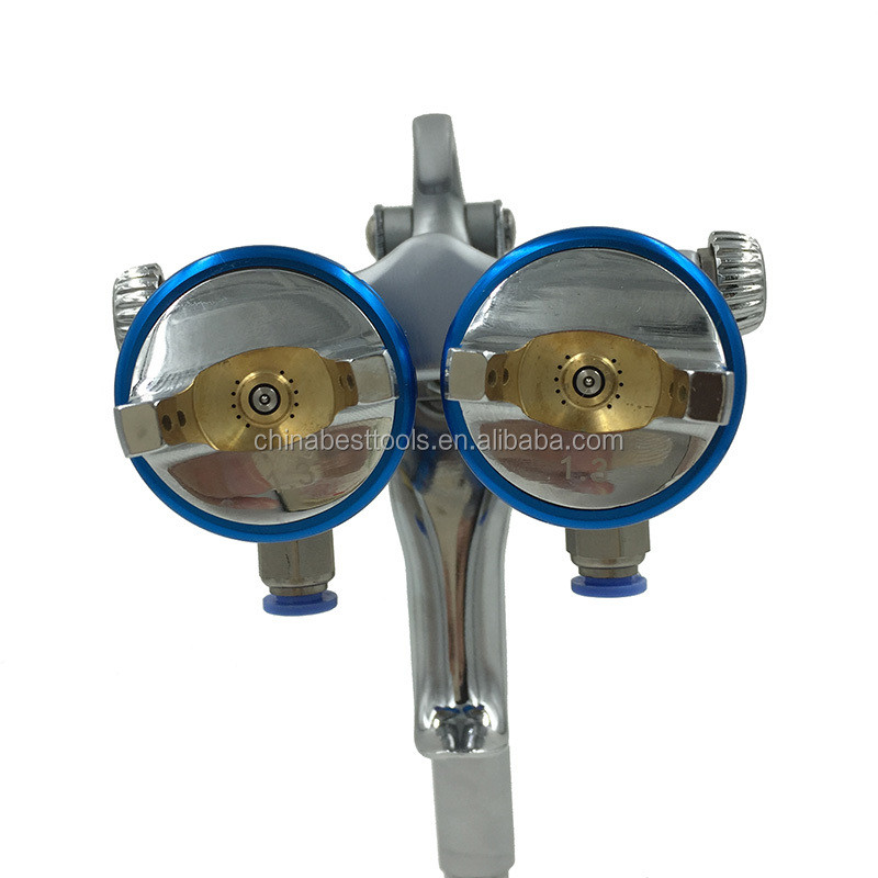 Buy High Pressure Dual Head Spray Gun Nano Chrome Air Spray Paint Gun ...