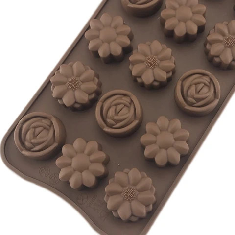 Buy Homesun Exquisite Logo Custom 15 Cavity Flower Shape Chocolate Mold ...