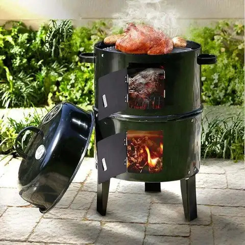 Buy Hot Sale 3-layer Bbq Grill Tower Vertical Barrel Charcoal Bbq ...