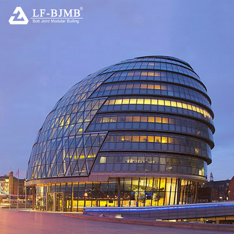 Buy Lf Space Frame Glass Dome Function Hall Design Steel Structure ...