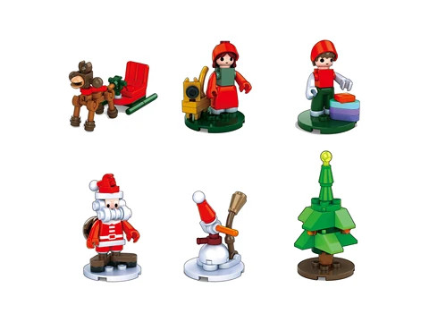 Buy Mini Cute Christmas Diy Bricks Puzzle Toys Decoration Xmas Santa ...