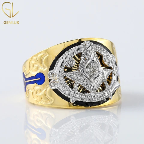 Buy New Trendy Design Mens Masonic Ring, Blue Lodge Masonic Ring For ...