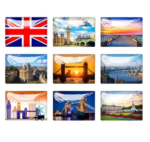Buy Odm Oem Rectangular Glass City Refrigerator Magnet Crystal London ...