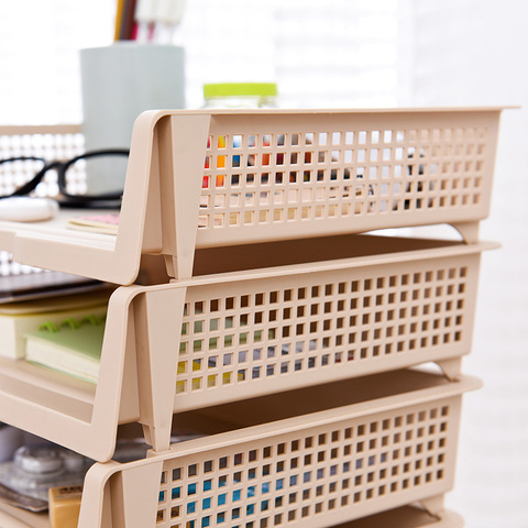 Buy Office Supplies Stackable Desktop Magazine Storage Box Plastic ...