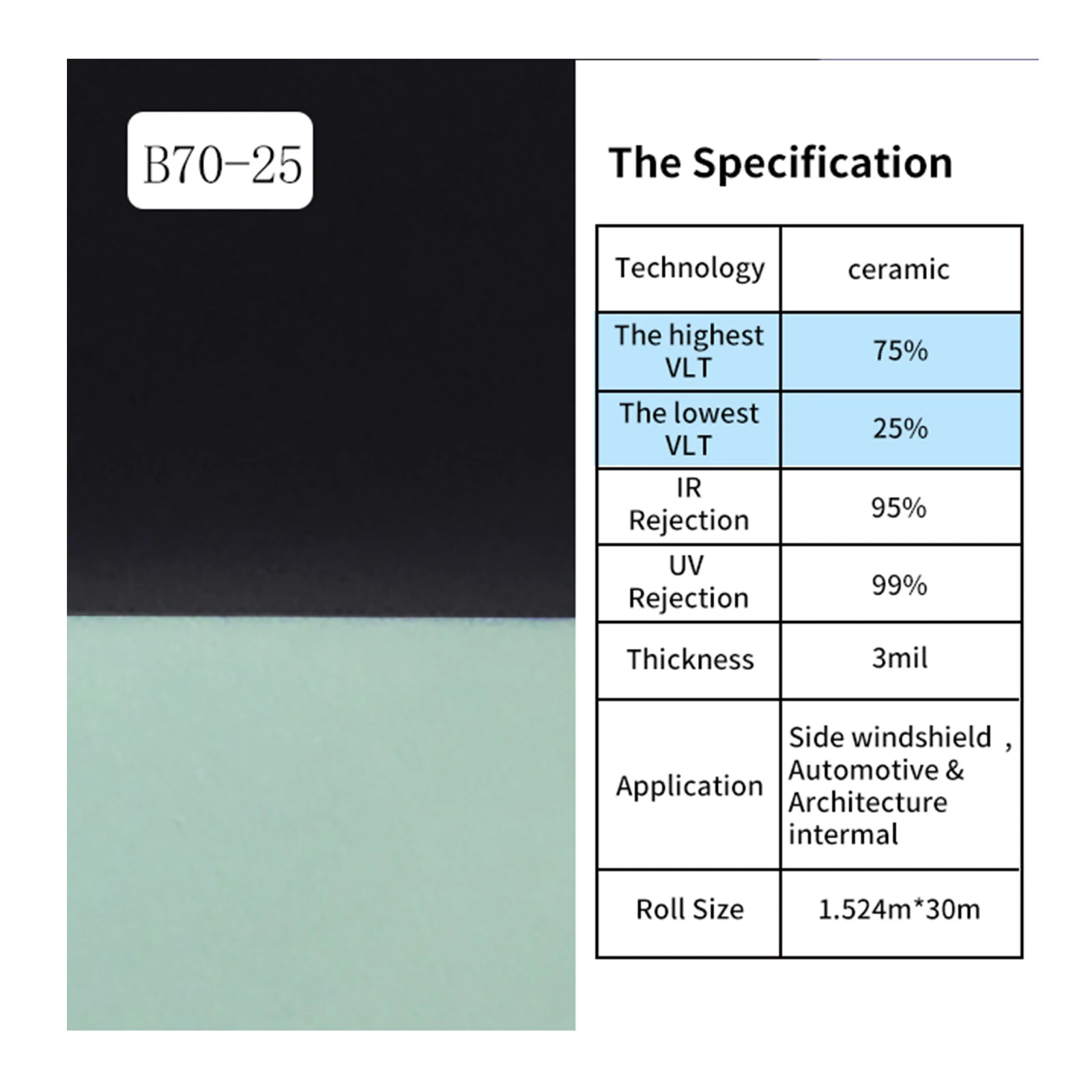 Buy Photodiscoloration Polarized Tint Film Black Window Tint Nano ...