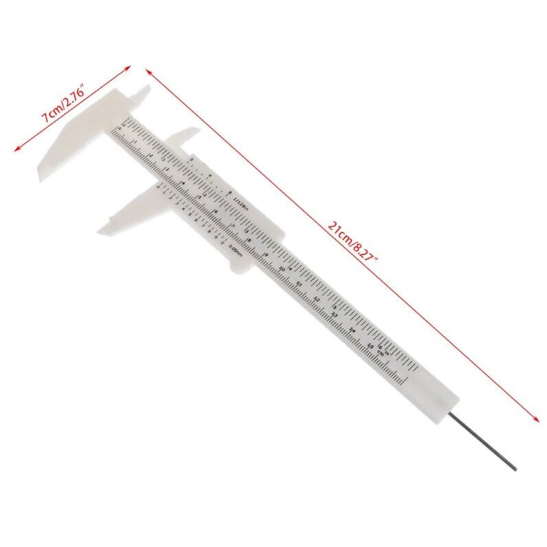 Buy Plastic Black White Sliding Gauge Eyebrow Ruler Pmu Tattoo Mini ...