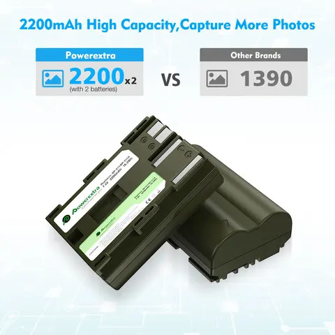 Buy Powerextra Rechargeable Camera Replacement Bp511 Bp511a Li-ion ...