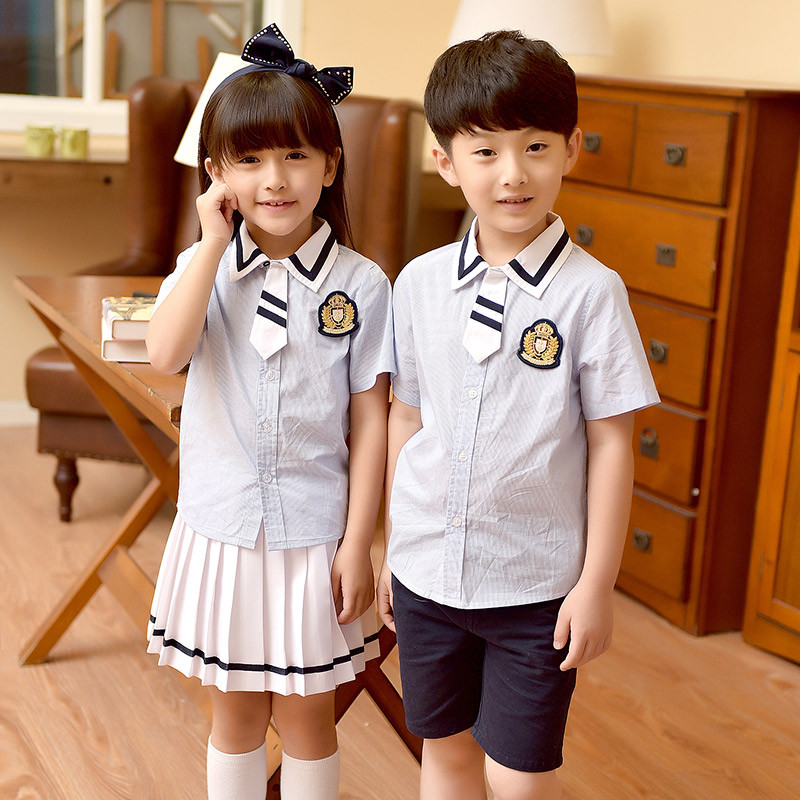 Buy Primary School Uniforms School Style Short-sleeved Shirts Kindergarten Clothes from Dongguan ...