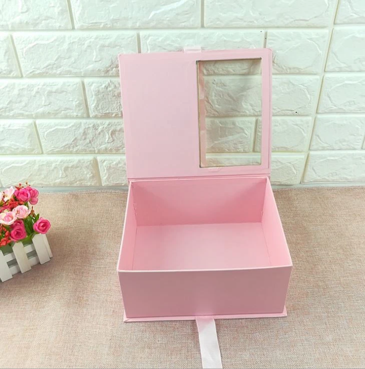 Buy Rectangle Shape Pink Color With Pvc Windows Cardboard Luxury ...