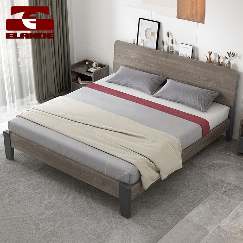 Buy Solid Wood Bed Modern And Simple 1.8 Meters Light Luxury Double Bed ...