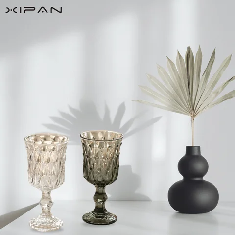 Buy Unique Embossed Antique Goblets Vintage Wine Glass For Wedding Gift ...