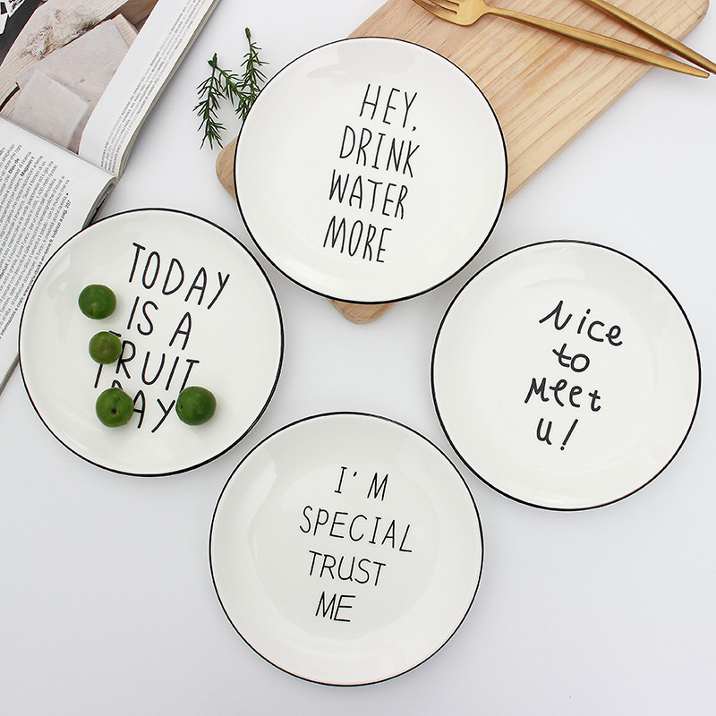 Buy White Porcelain Plate, New Bone China Simple Plate & Dishes ...