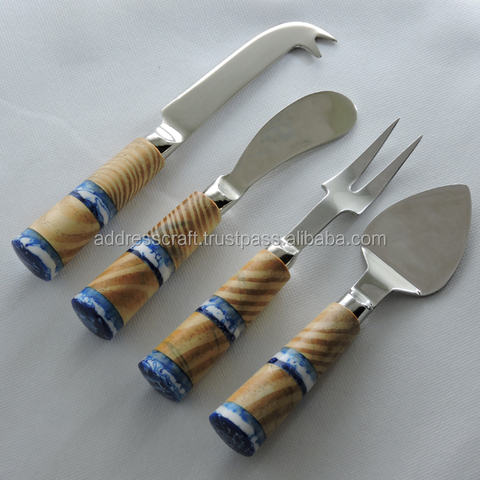 Buy Wood And Resin Handle With Stainless Steel Cheese Knife Cutlery ...