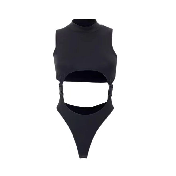 Buy Custom Logo High Neck Bandage Hollow Out Women One Piece Women ...