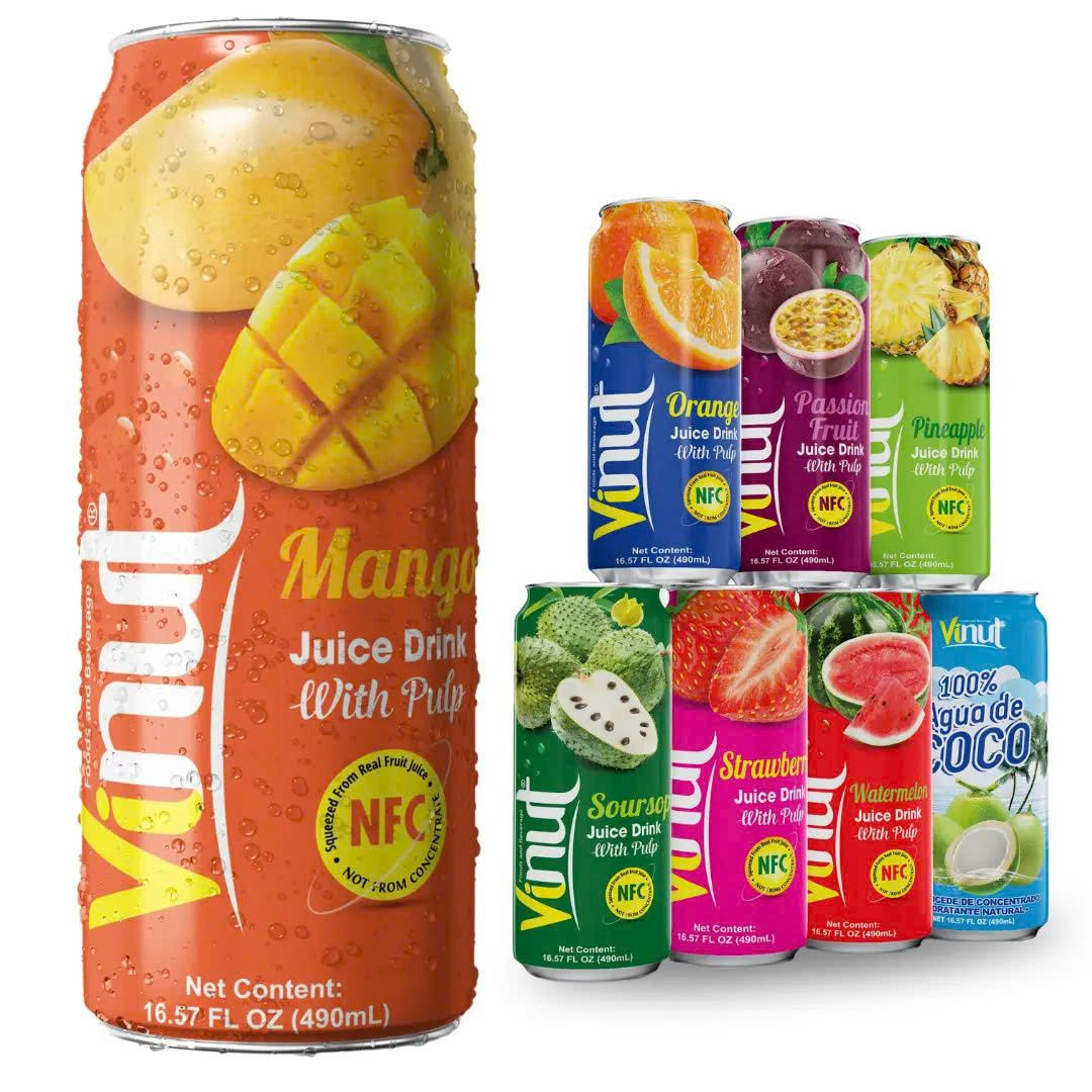 Buy 100% Mango Juice Drink 490ml Vinut Vietnam Factory | Sugar Free ...