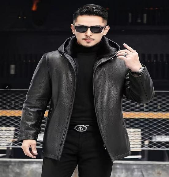 Buy Black Whole Mink Liner Goat Skin Hooded from Hainan Chenqiong ...