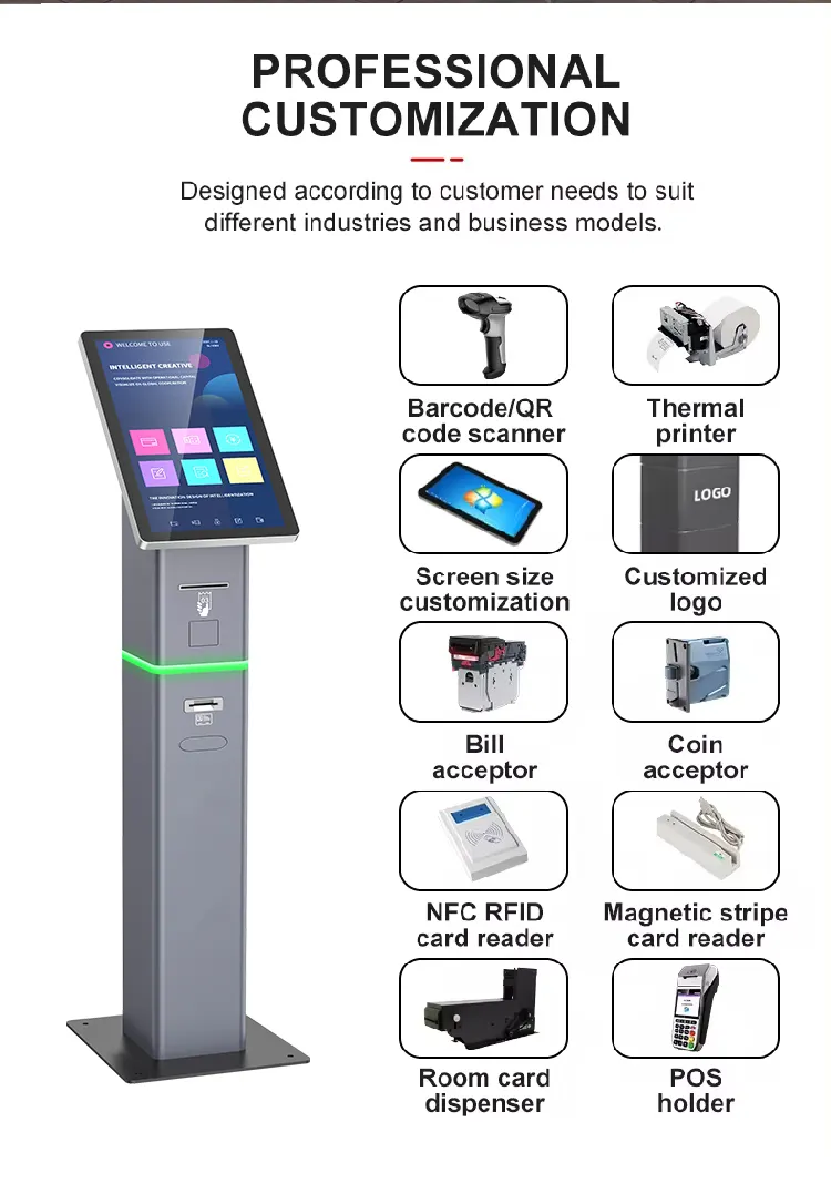 Buy Hotel Self Check In Kiosk With Card Dispenser Coin Deposit Kiosk ...
