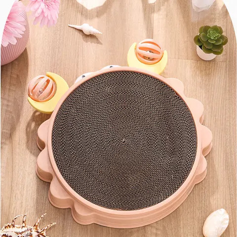 Buy 2023 New Crab Shape Round Corrugated Paper Pet Cat Claw Funny Claw ...