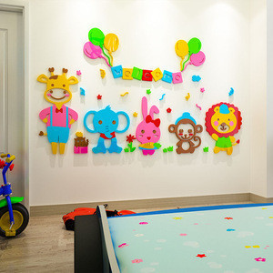 Buy Cartoon Animals Early Learning Center Wall Decor Stickers ...