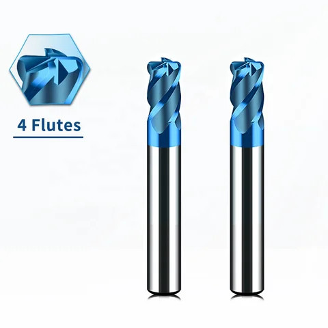 Buy Corner Radius End Mills Hrc65 Solid 4 Flutes Carbide Milling Cutter ...